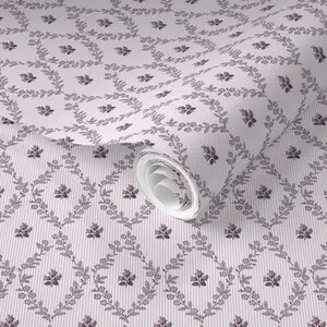 Spoonflower Vintage Floral Lavender Victorian Classical Custom Pre-pasted Wallpaper - Pink