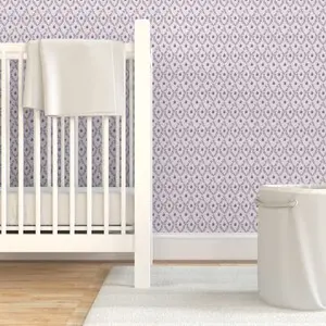 Spoonflower Vintage Floral Lavender Victorian Classical Custom Pre-pasted Wallpaper