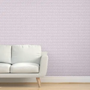 Spoonflower Vintage Floral Lavender Victorian Classical Custom Pre-pasted Wallpaper