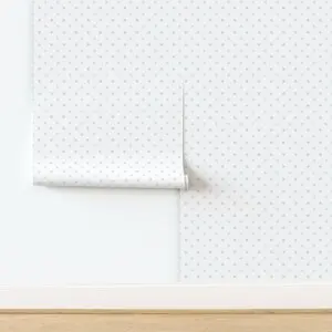 Spoonflower White Geometric Classic Kitsch Star Retro Custom Pre-pasted Wallpaper
