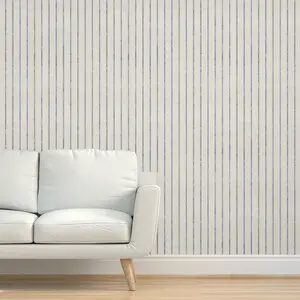 Spoonflower Blue Aegean Simple Ticking Stripe 100% Natural Sisal Grasscloth Wallcovering