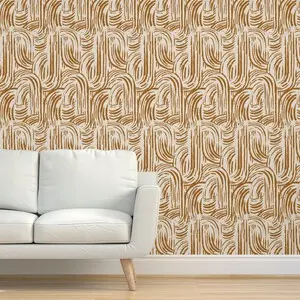 Spoonflower Salt Ochre 100% Natural Sisal Grasscloth Wallcovering