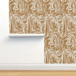 Spoonflower Salt Ochre 100% Natural Sisal Grasscloth Wallcovering