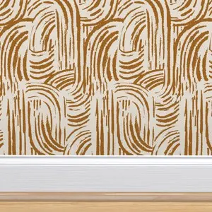Spoonflower Salt Ochre 100% Natural Sisal Grasscloth Wallcovering