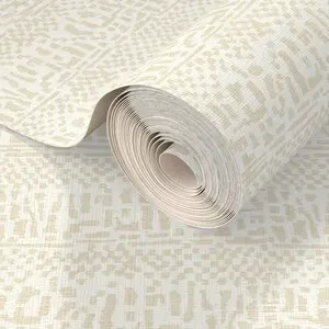 Spoonflower Boho Geometric Vintage Iveta Abolina 100% Natural Sisal Grasscloth Wallcovering - White,gray