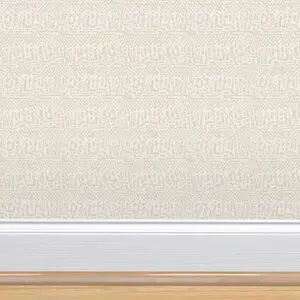 Spoonflower Boho Geometric Vintage Iveta Abolina 100% Natural Sisal Grasscloth Wallcovering - White,gray
