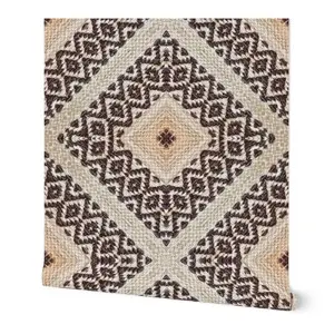 Spoonflower Woven Textured Diamonds 100% Natural Sisal Grasscloth Wallcovering