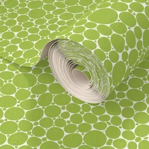 Spoonflower Chameleon Scales 100% Natural Sisal Grasscloth Wallcovering - Green