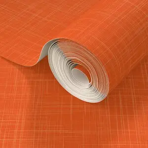 Spoonflower Vintage Vibrant Texture On Textured 100% Natural Sisal Grasscloth Wallcovering - Orange