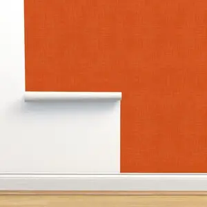Spoonflower Vintage Vibrant Texture On Textured 100% Natural Sisal Grasscloth Wallcovering - Orange
