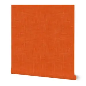Spoonflower Vintage Vibrant Texture On Textured 100% Natural Sisal Grasscloth Wallcovering - Orange