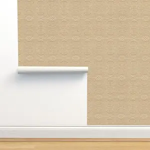Spoonflower Handmade Paper Textured Mirror Repeat Cream Beige 100% Natural Sisal Grasscloth Wallcovering