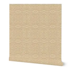 Spoonflower Handmade Paper Textured Mirror Repeat Cream Beige 100% Natural Sisal Grasscloth Wallcovering