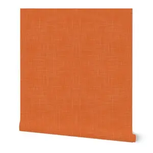 Spoonflower Vintage Orange Texture On Textured 100% Natural Sisal Grasscloth Wallcovering - Coral,orange