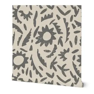 Spoonflower Jules Grey 100% Natural Sisal Grasscloth Wallcovering