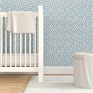Spoonflower Geometric Polka Dots Artistic Custom Pre-pasted Wallpaper - Blue