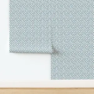 Spoonflower Geometric Polka Dots Artistic Custom Pre-pasted Wallpaper - Blue