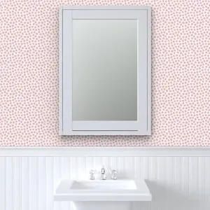 Spoonflower Polka Dot Hand Painted Medium Scale Whimsical Custom Pre-pasted Wallpaper