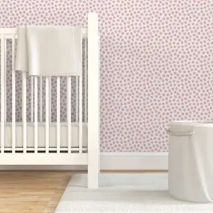 Spoonflower Polka Dot Hand Painted Medium Scale Whimsical Custom Pre-pasted Wallpaper