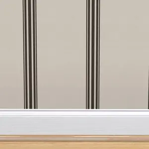 Spoonflower Black Ticking Stripe On Natural Boho Tribal 100% Natural Sisal Grasscloth Wallcovering