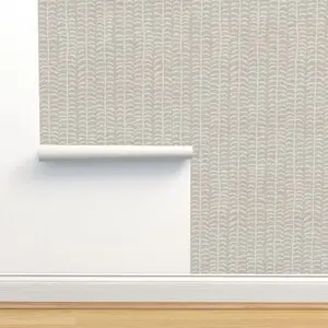Spoonflower Grasscloth Vine Neutral 100% Natural Sisal Grasscloth Wallcovering