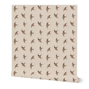 Spoonflower Swallow Neutral 100% Natural Sisal Grasscloth Wallcovering