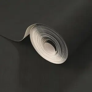 Spoonflower Black Linen 100% Natural Sisal Grasscloth Wallcovering - Black,gray