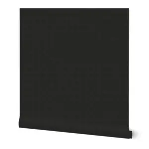 Spoonflower Black Linen 100% Natural Sisal Grasscloth Wallcovering - Black,gray