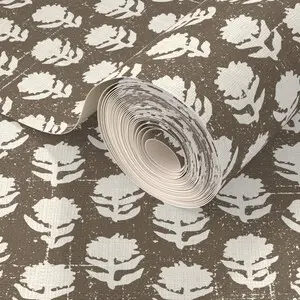 Spoonflower Ombri 100% Natural Sisal Grasscloth Wallcovering - Gray