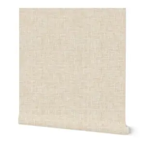 Spoonflower Look And In Champagne 100% Natural Sisal Grasscloth Wallcovering - Beige,gray