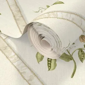 Spoonflower Eloise Neutral Tone 100% Natural Sisal Grasscloth Wallcovering - Gray,green