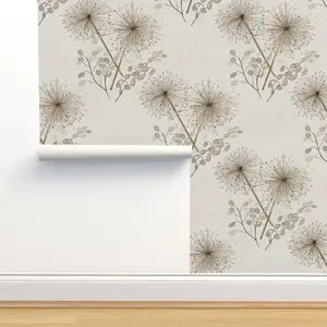 Spoonflower Neutral Botanical 100% Natural Sisal Grasscloth Wallcovering