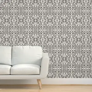 Spoonflower Hun Grey 100% Natural Sisal Grasscloth Wallcovering