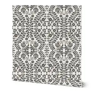 Spoonflower Hun Grey 100% Natural Sisal Grasscloth Wallcovering