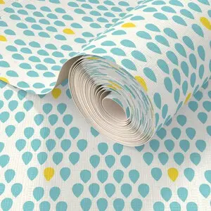 Spoonflower Quirkysewing Symmetrical Coord Modern Blue Yellow 100% Natural Sisal Grasscloth Wallcovering White,green,blue