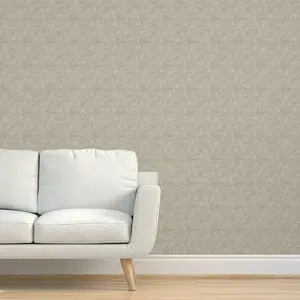 Spoonflower Senna Light Desaturated 100% Natural Sisal Grasscloth Wallcovering - Gray,green