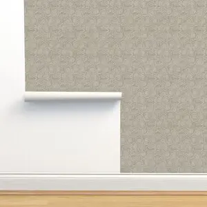 Spoonflower Senna Light Desaturated 100% Natural Sisal Grasscloth Wallcovering - Gray,green