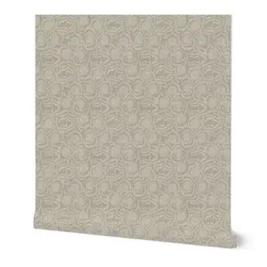 Spoonflower Senna Light Desaturated 100% Natural Sisal Grasscloth Wallcovering - Gray,green