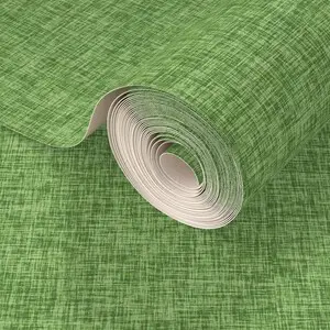 Spoonflower Bgry Textured 100% Natural Sisal Grasscloth Wallcovering - Green