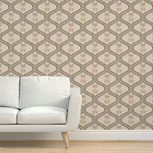 Spoonflower Hyacinth Love 100% Natural Sisal Grasscloth Wallcovering