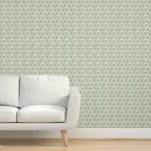 Spoonflower Clovers Sage Seafoam 100% Natural Sisal Grasscloth Wallcovering