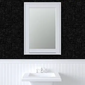 Spoonflower Solid 100% Natural Sisal Grasscloth Wallcovering - Black