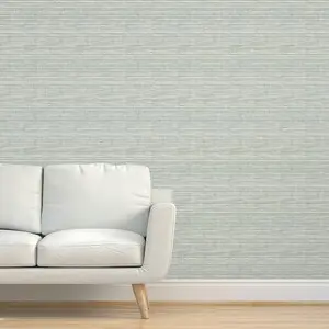 Spoonflower Adventure Stripe Blue 100% Natural Sisal Grasscloth Wallcovering