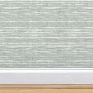 Spoonflower Adventure Stripe Blue 100% Natural Sisal Grasscloth Wallcovering