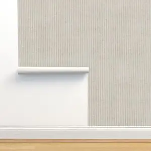 Spoonflower Aegean Ticking Stripe Jute 100% Natural Sisal Grasscloth Wallcovering - Gray