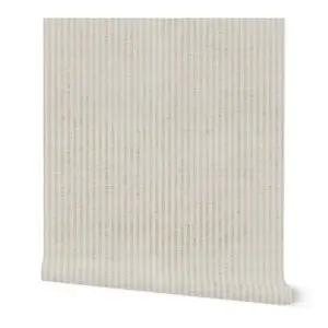 Spoonflower Aegean Ticking Stripe Jute 100% Natural Sisal Grasscloth Wallcovering - Gray