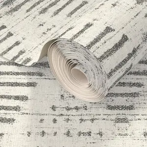 Spoonflower Kufi Grey Light 100% Natural Sisal Grasscloth Wallcovering - Beige,gray