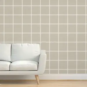 Spoonflower Putty Reverse Large Window Pane Cross Hatch 100% Natural Sisal Grasscloth Wallcovering