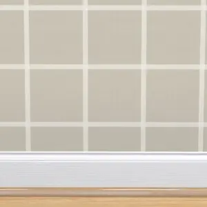 Spoonflower Putty Reverse Large Window Pane Cross Hatch 100% Natural Sisal Grasscloth Wallcovering