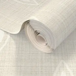 Spoonflower Morocco Cream & White 100% Natural Sisal Grasscloth Wallcovering - White,gray